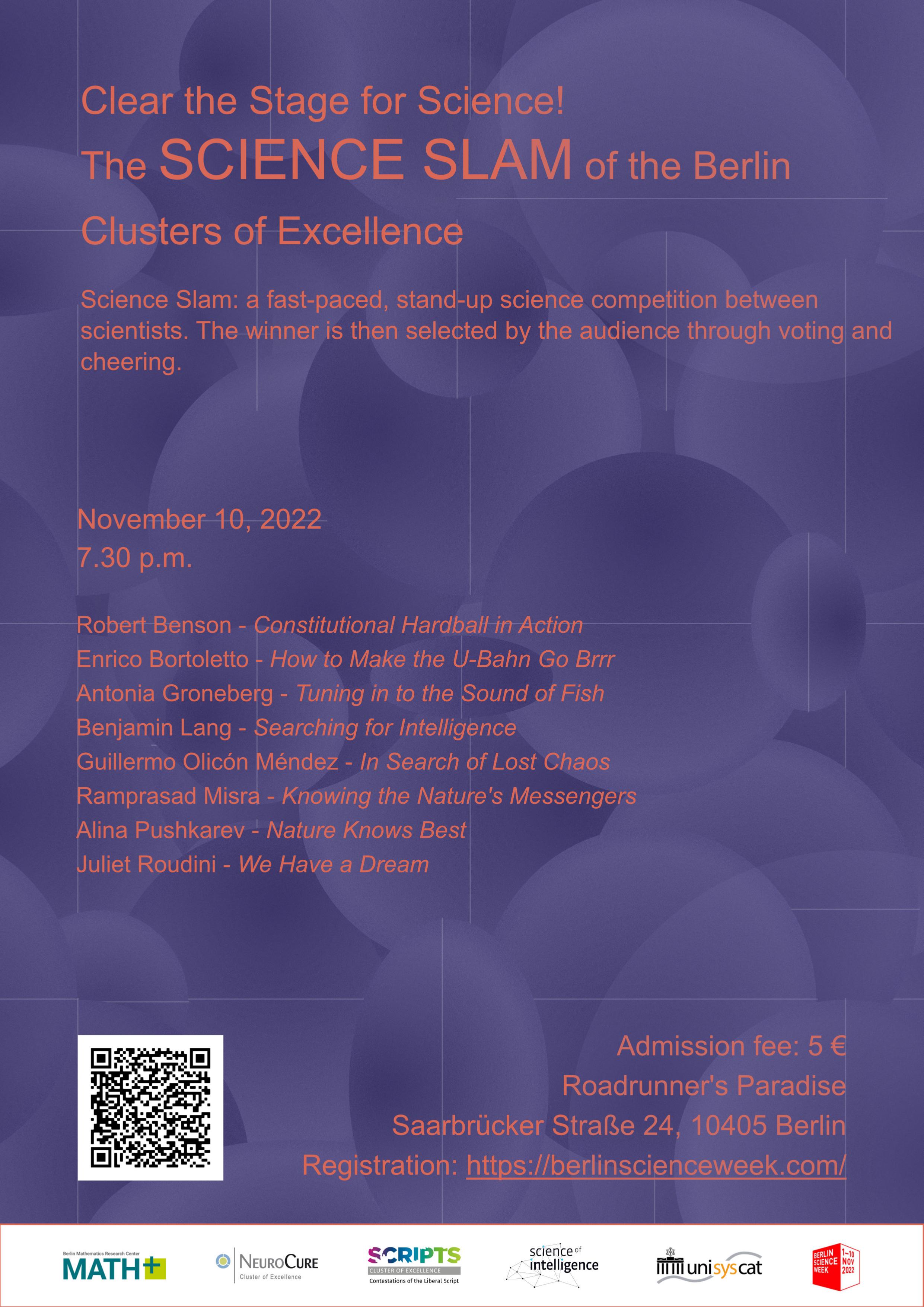 Clear the stage for science: the science slam of the Berlin clusters of ...